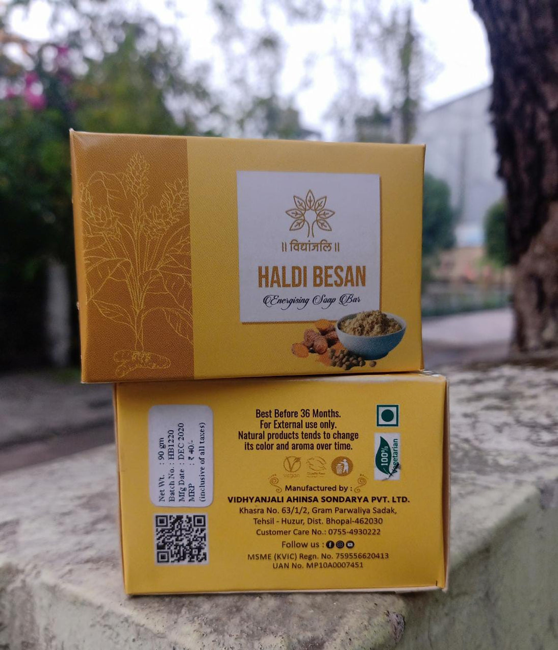 Buy 100% Natural Haldi Besan Soap at Low price | Vidhyanjali