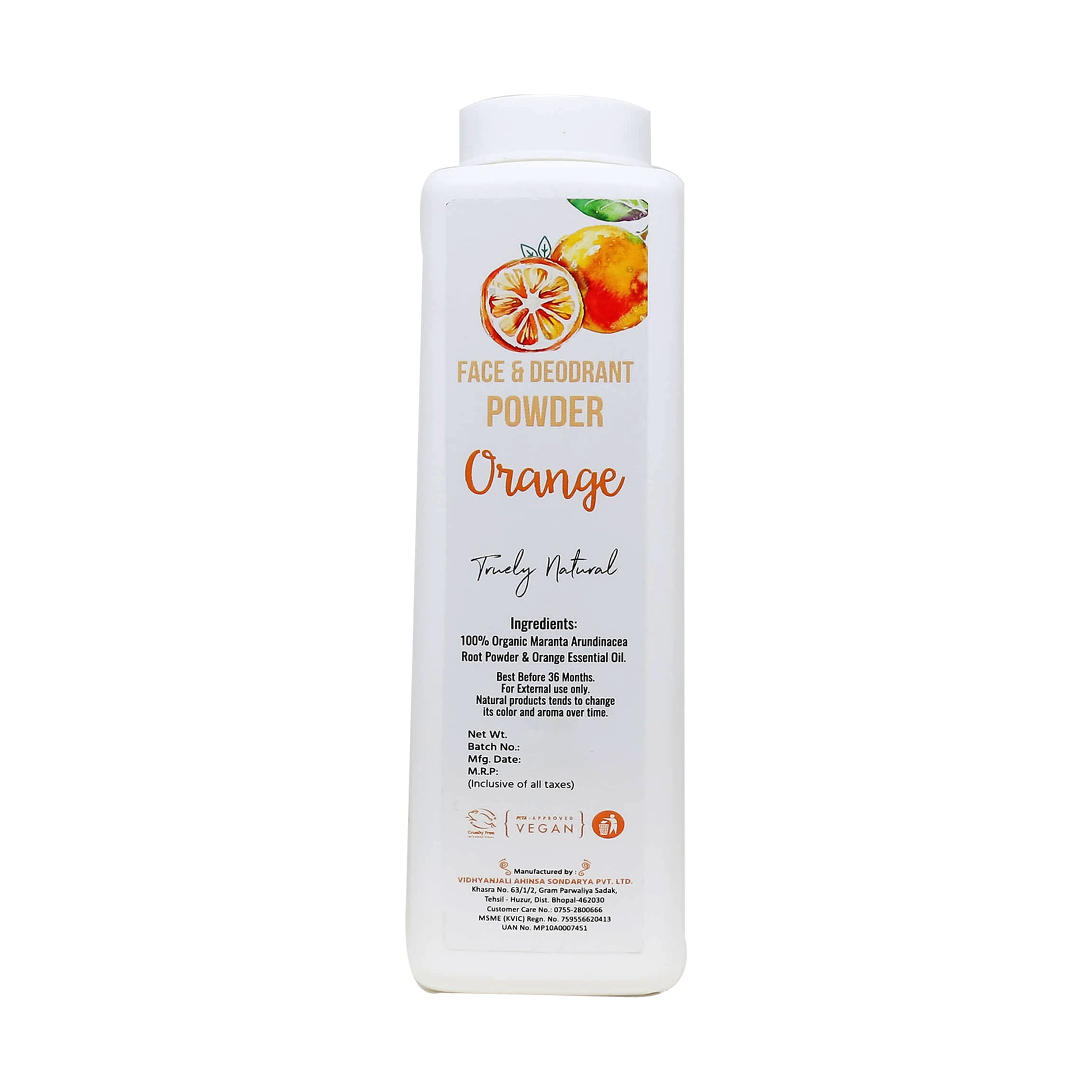 Buy 100% Natural Orange Face & Deodorant Powder | Vidhyanjali