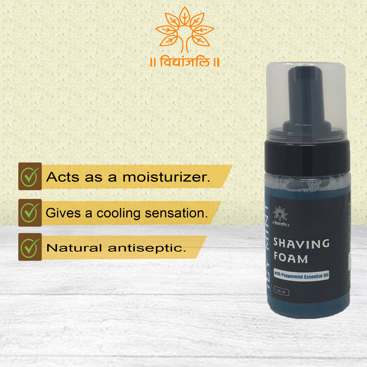 Buy 100% Natural Icy Mint Shaving Foam at Low price | Vidhyanjali
